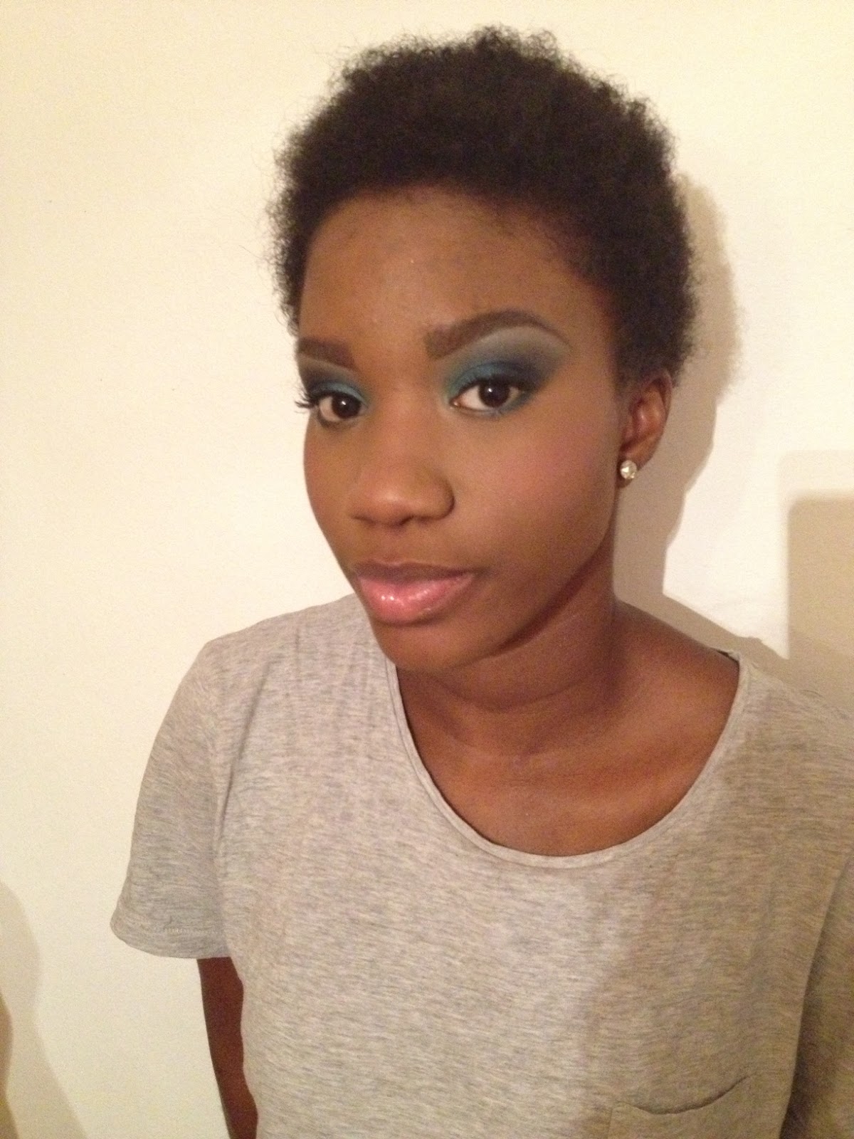 Before After Deep Blue Makeup Look